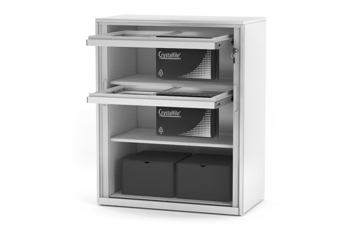 Tambour Sliding Door Storage Cabinet | Uplifting Solutions