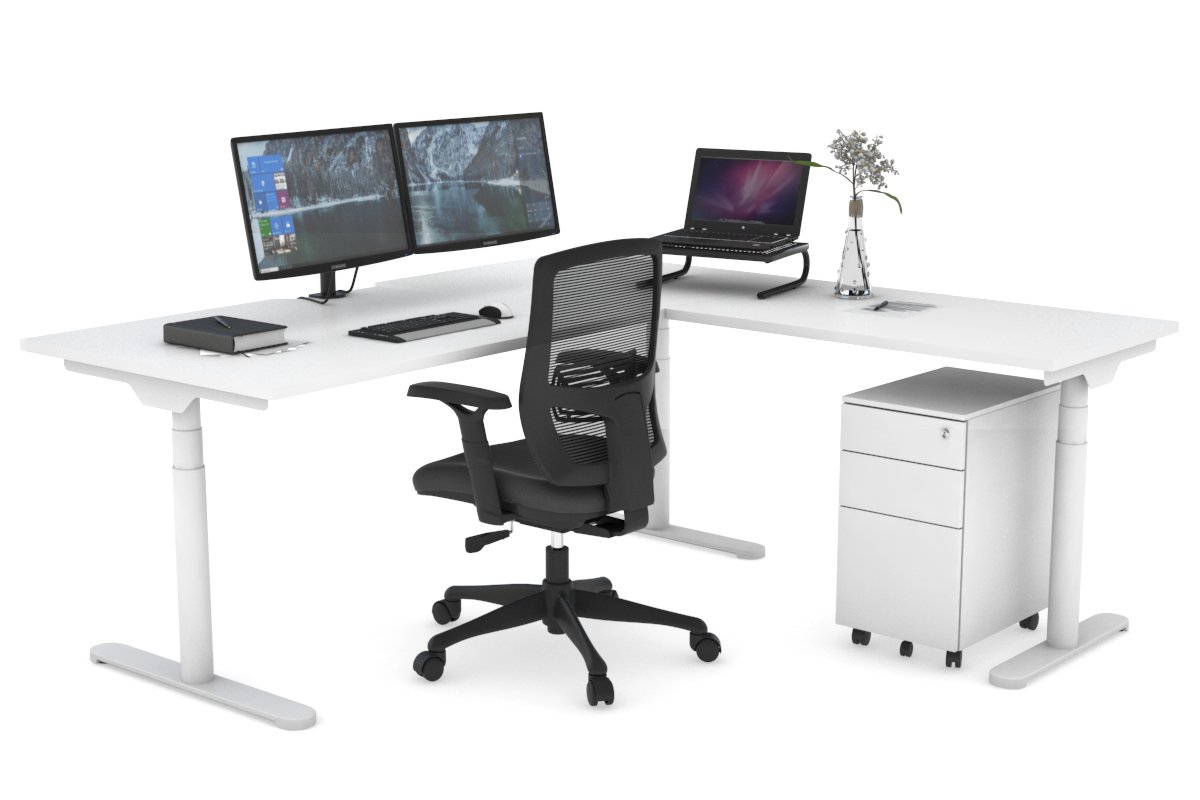 Flexi Premium Height Adjustable Corner Workstation [1800L x 1800W with