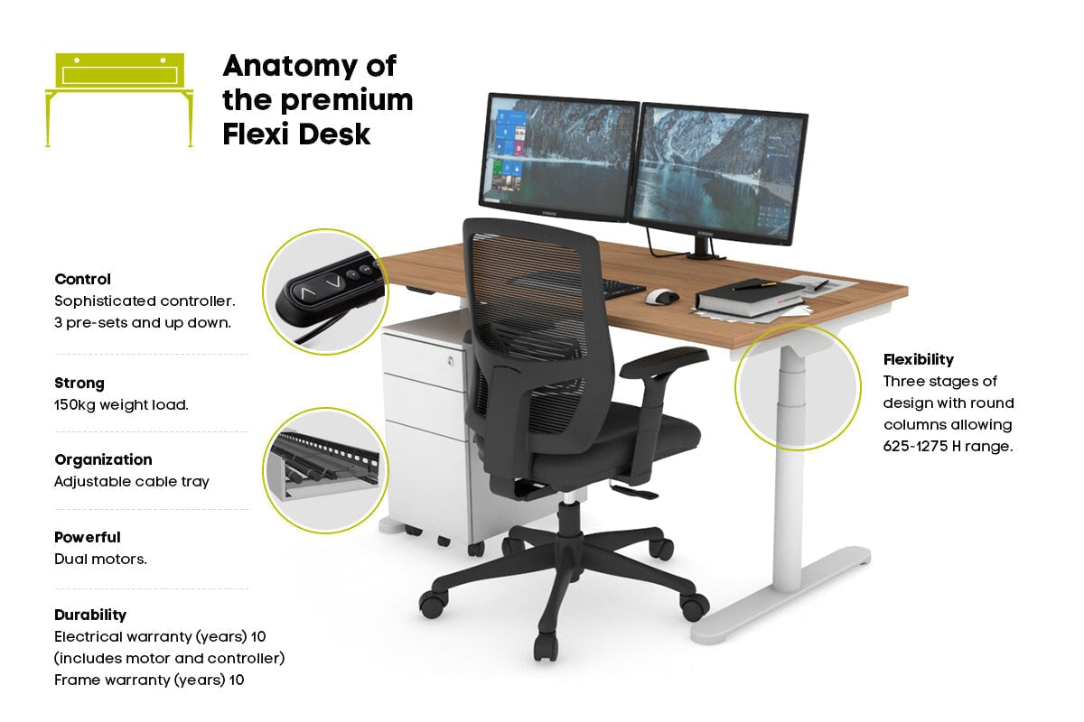 Flexi Premium Sit Stand 3 Person 120 Degree Workstation | Uplifting ...