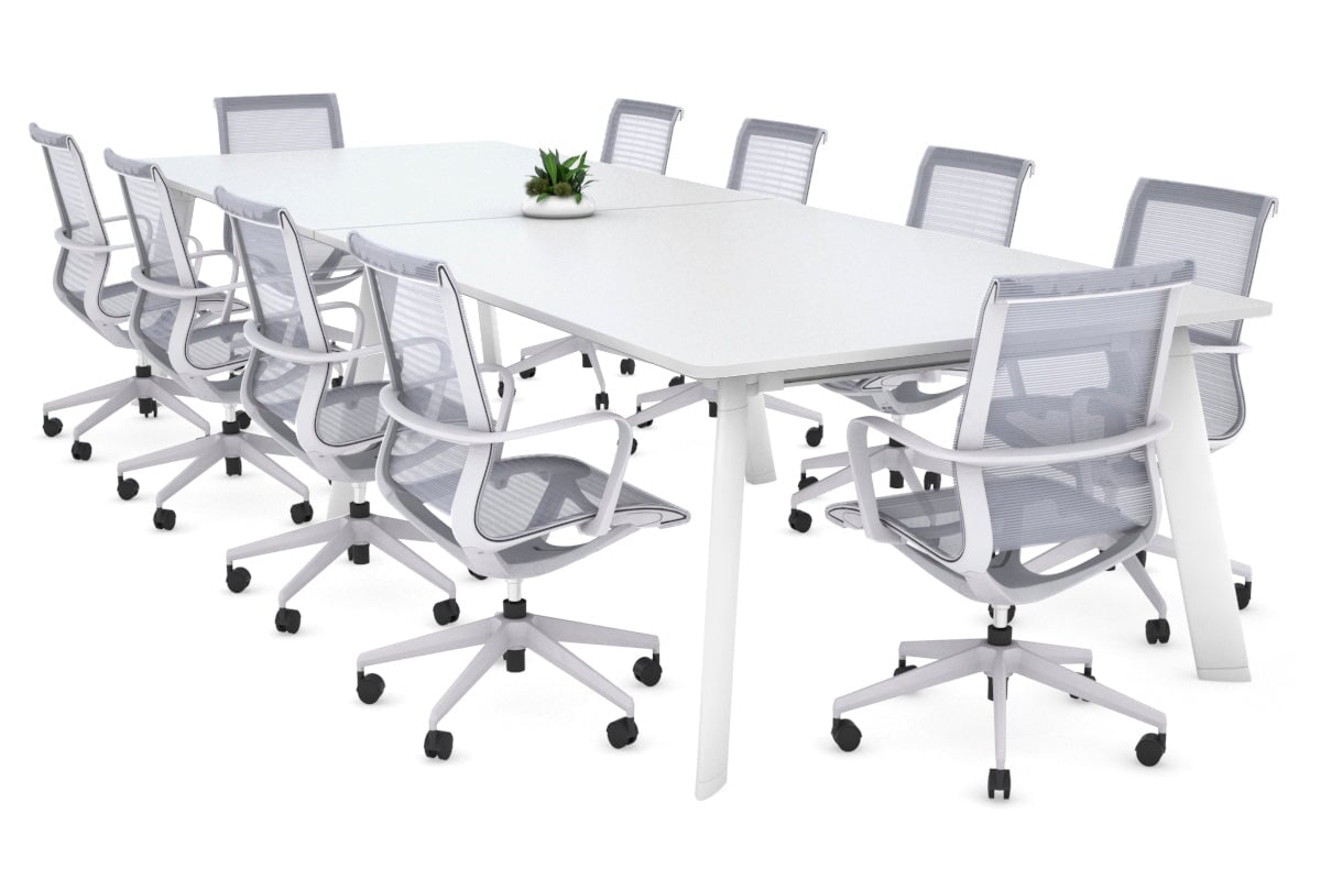 Uplifting Switch Meeting Room Table - Rounded Corners [3200L x 1100W w